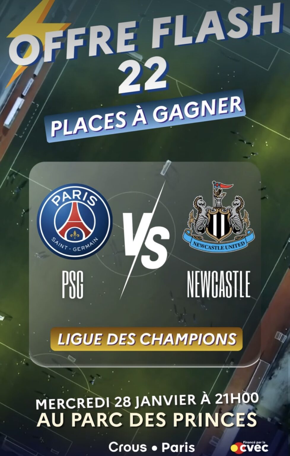 PSG vs NEWCASTLE [LDC] – Le Service Culturel du Crous de Paris